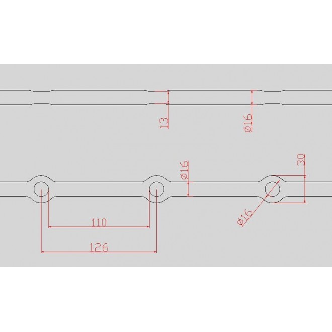 Barre ronde fer forgé 2 m avec trous renflés – acier soudable