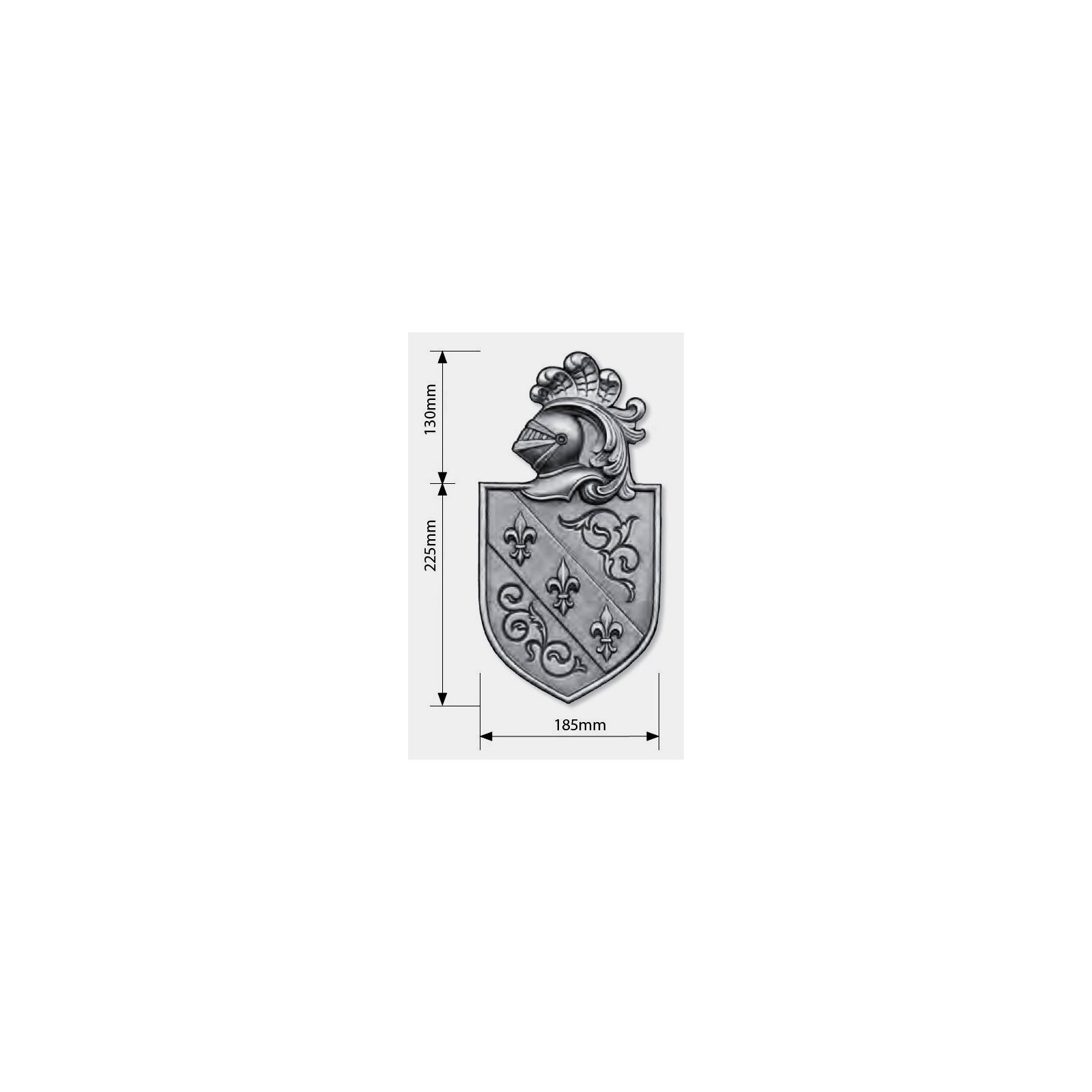 Blason simple face en fonte moulée 335x185 mm – brut ou zingué