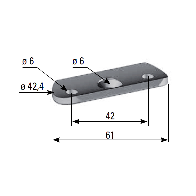Platine inox 304/316 – Pour main courante plate ou ronde Ø42.4