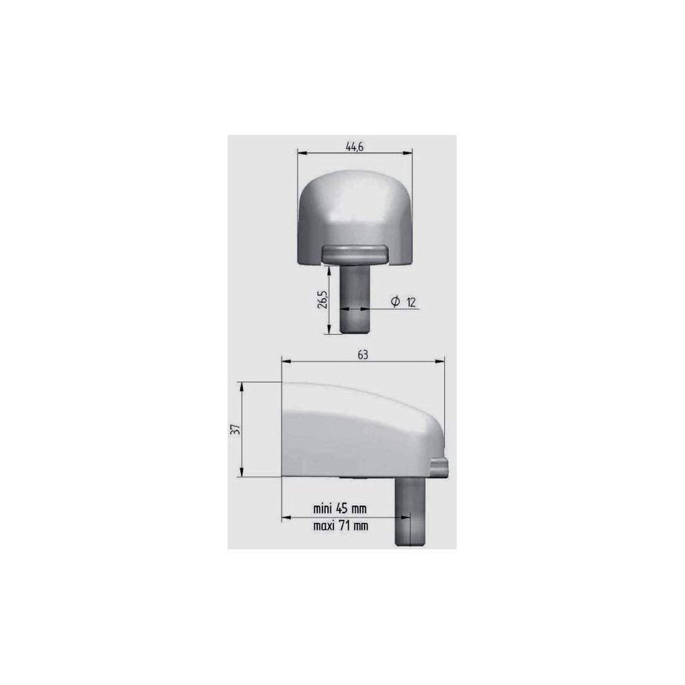 Gond Modulo Ø12 inox – Portail PVC – Réglable