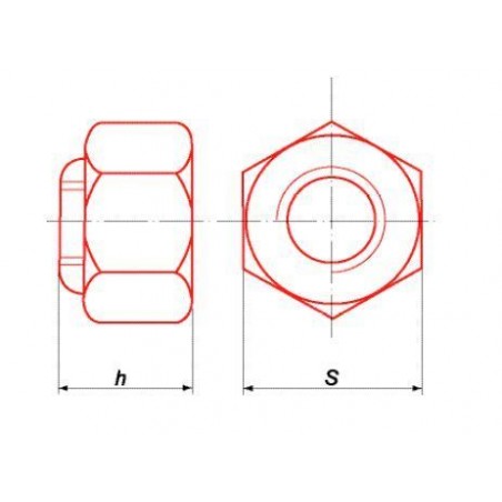 Écrou Nylstop DIN 985 zingué pas fin – M8 à M30 classe 8