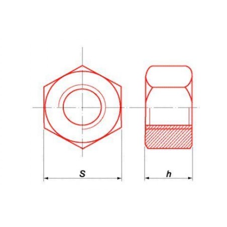 Écrou H DIN 934 acier zingué classe 10 – M6 à M36