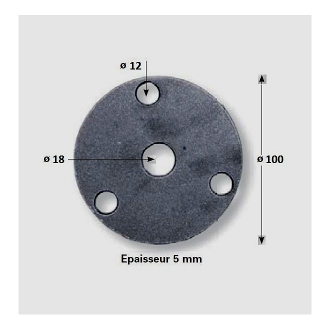 Platine de fixation ronde acier Ø100 mm - 4 trous | Qualité pro