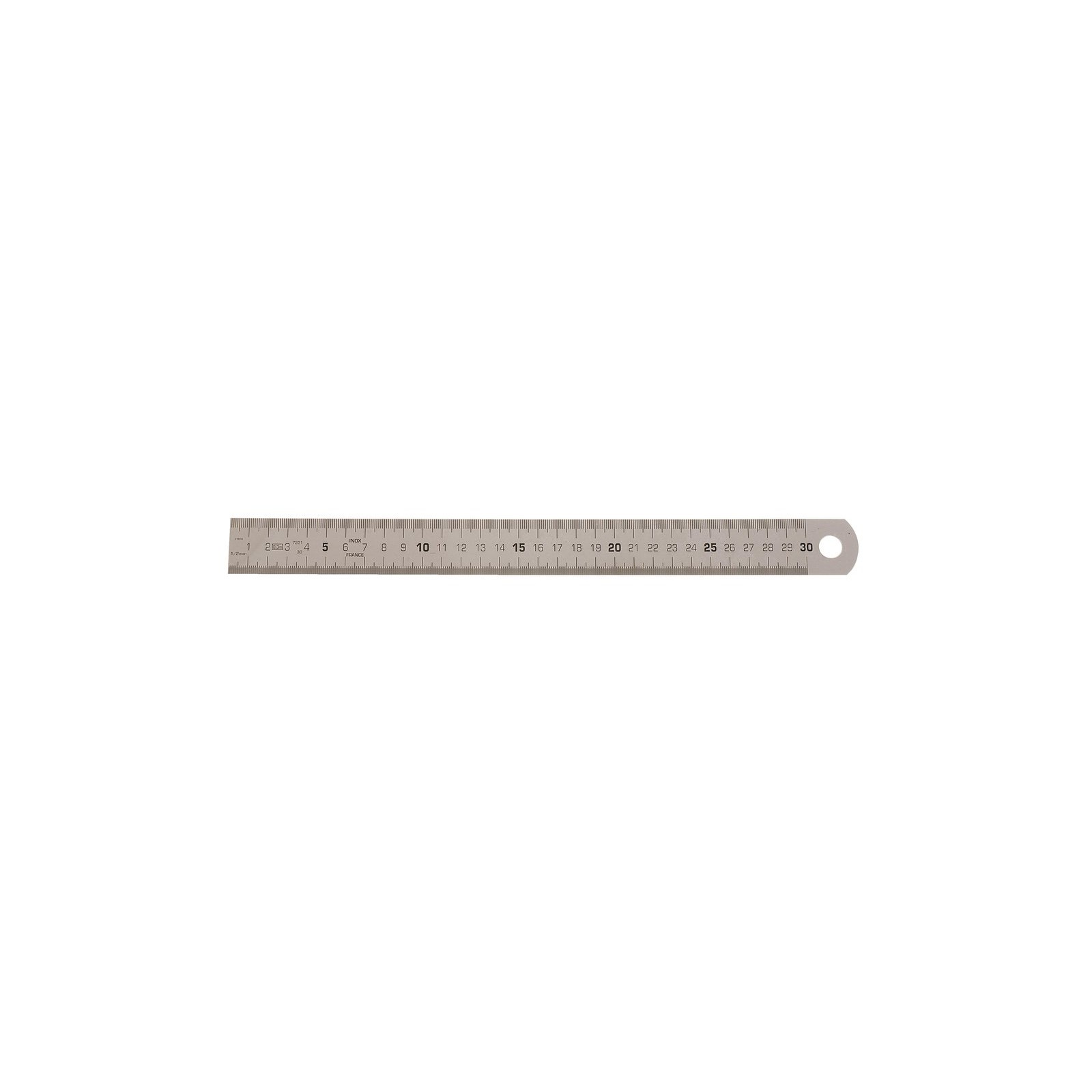 Réglet inox 300 mm – Semi-rigide, double graduation, chromé mat