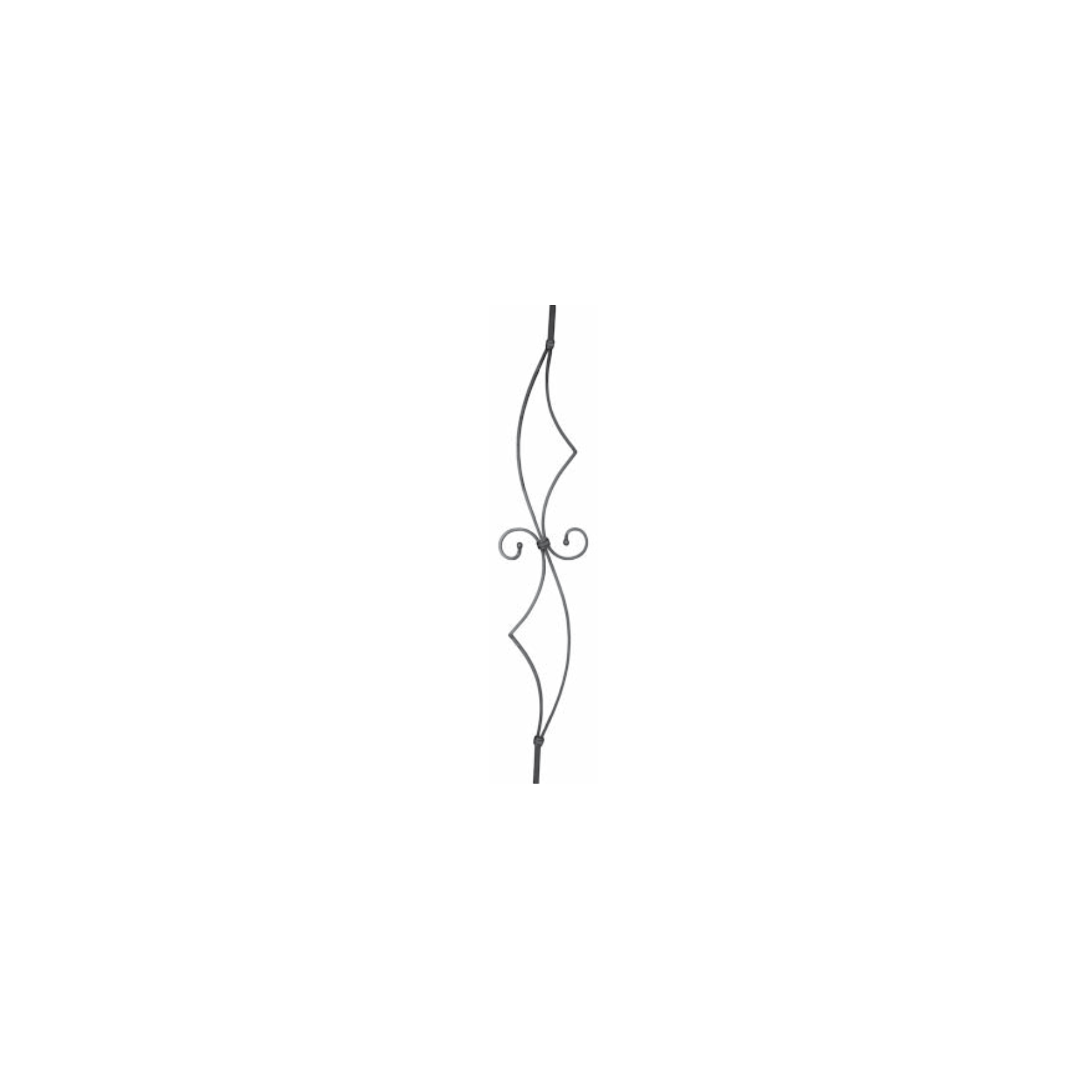 Barreau motif courbe 900x170 mm acier carré 12 mm forgé