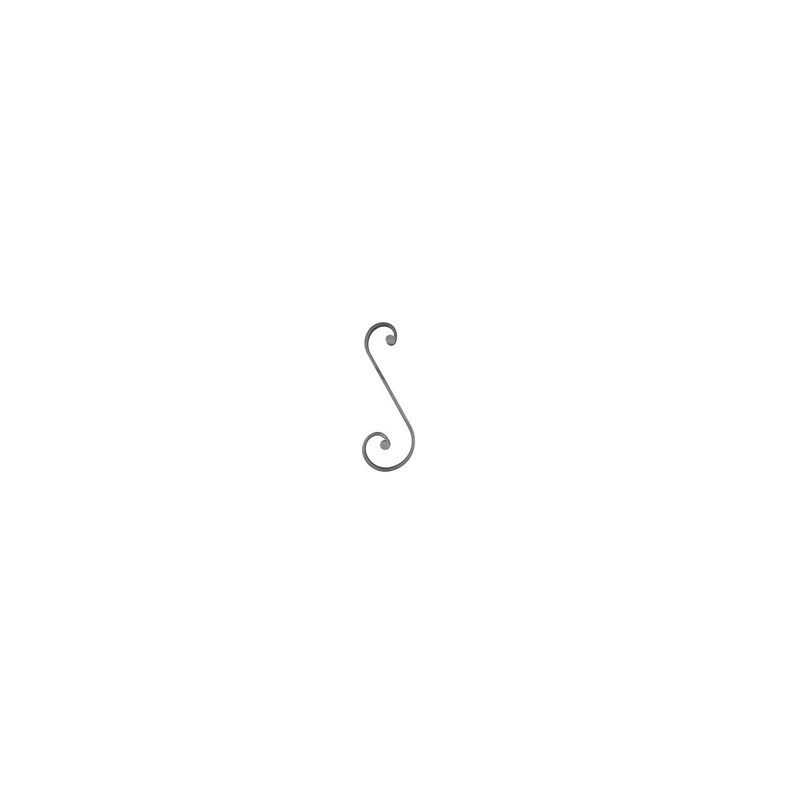 Volute à noyaux acier grenaillé – 380 x 135 mm, fer plat 20x8