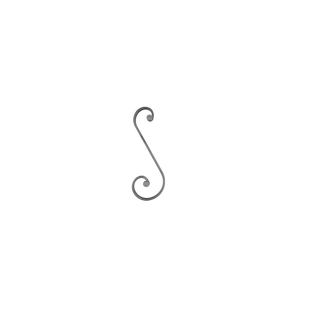 Volute à noyaux acier grenaillé – 380 x 135 mm, fer plat 20x8