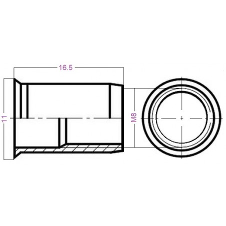 Inserts filetés aluminium M6 ou M8 – Lot de 10 pièces