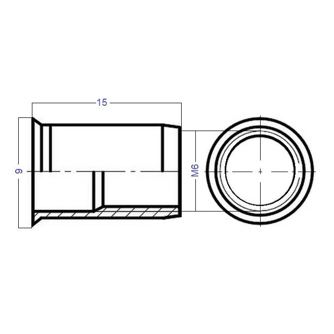 Inserts filetés aluminium M6 ou M8 – Lot de 10 pièces