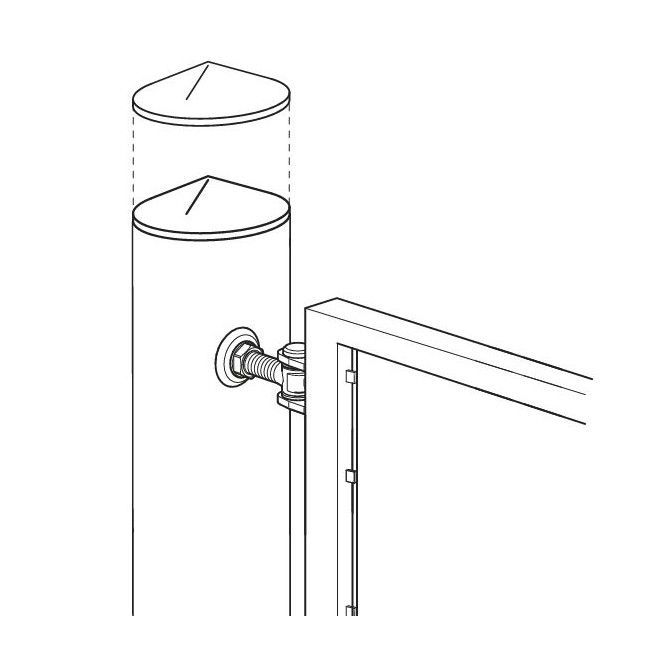 Chapeau couvre-poteau acier – Pointe diamant pour tube rond