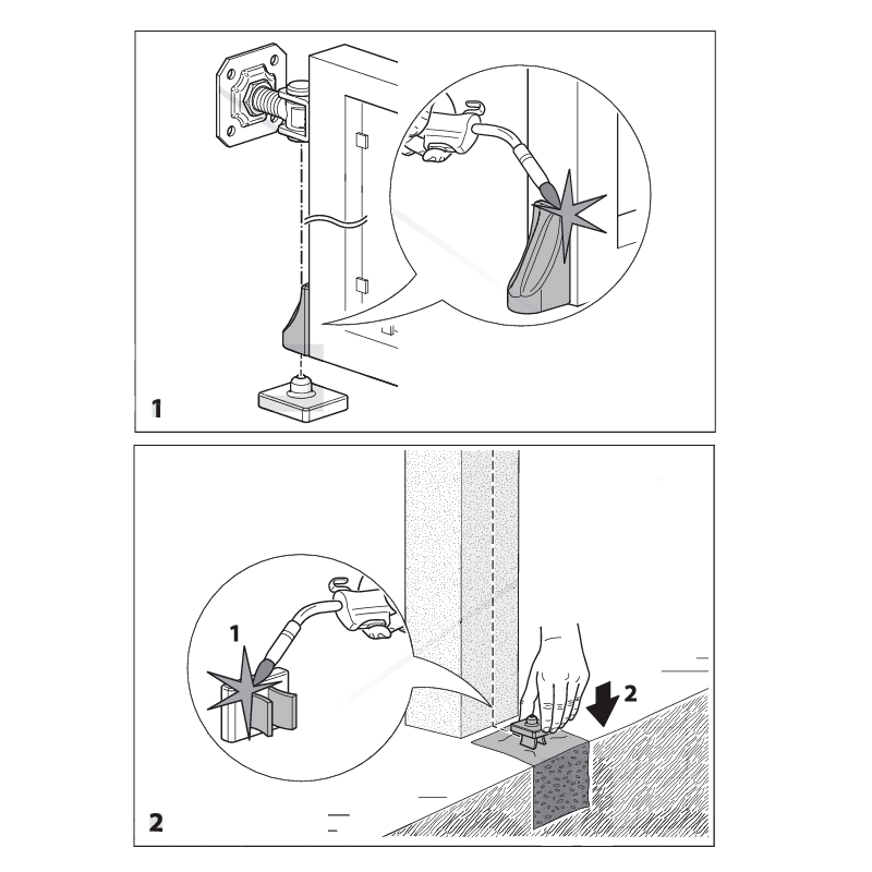 Pivot en acier sur platine – 210 kg
