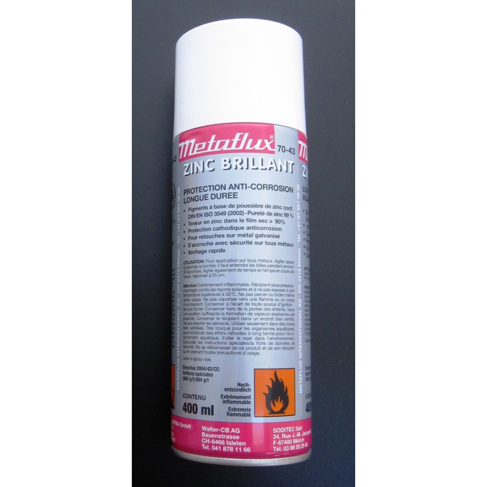 Spray Zinc Alu Metaflux– Retouches galvanisation, anticorrosion 400 ml