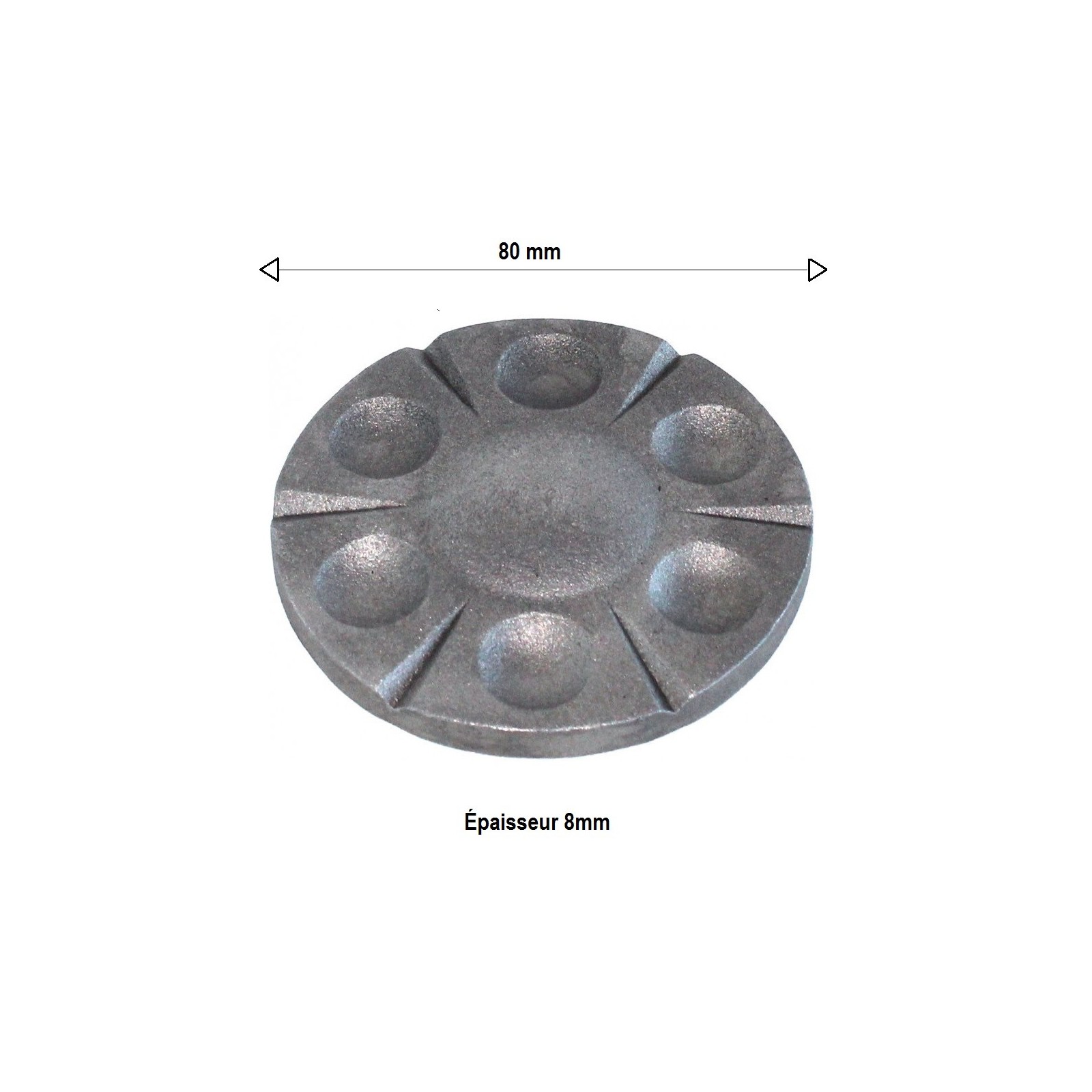 Platine ronde en acier Ø80 mm – Cache scellement plein
