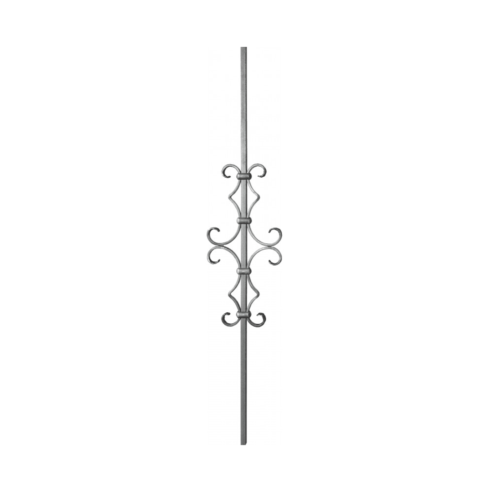 Barreau en fer décoratif 190 mm – Volutes classiques, ferronnerie fine