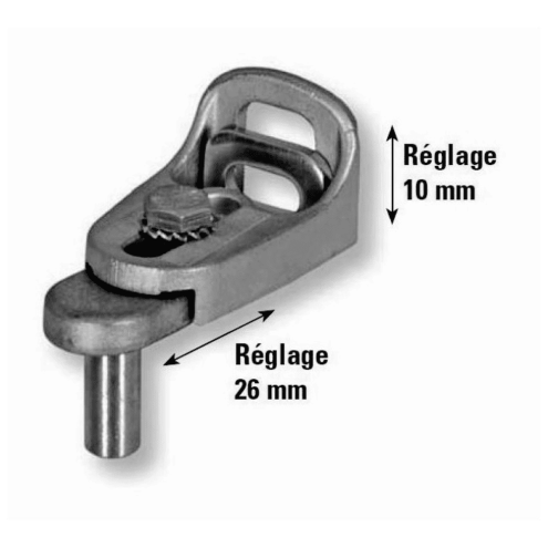 Gond Modulo Ø12 inox – Portail PVC – Réglable