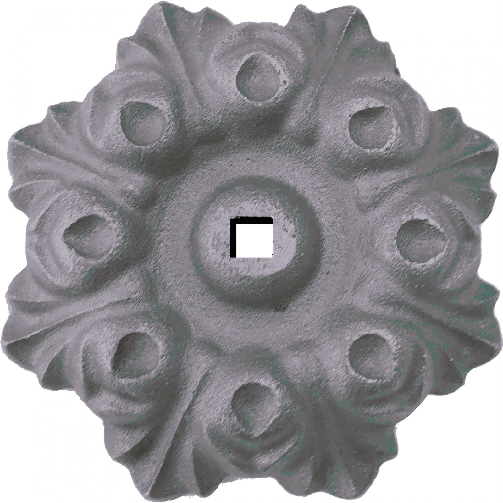 Palmette décorative fonte grise simple face avec fixation