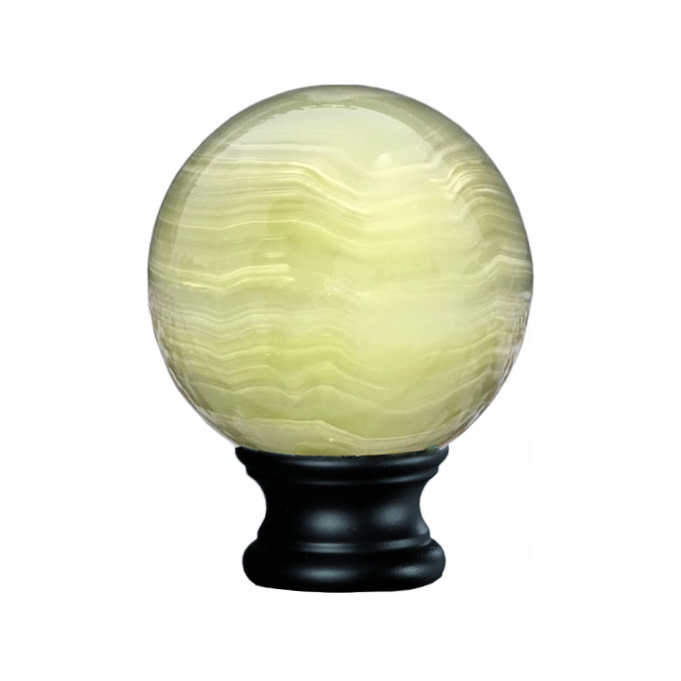 Boule de départ Onix vert Ø100 mm – socle noir mat